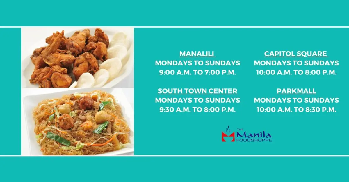 Manila Foodshoppe Philippines Menu Prices Updated 2025